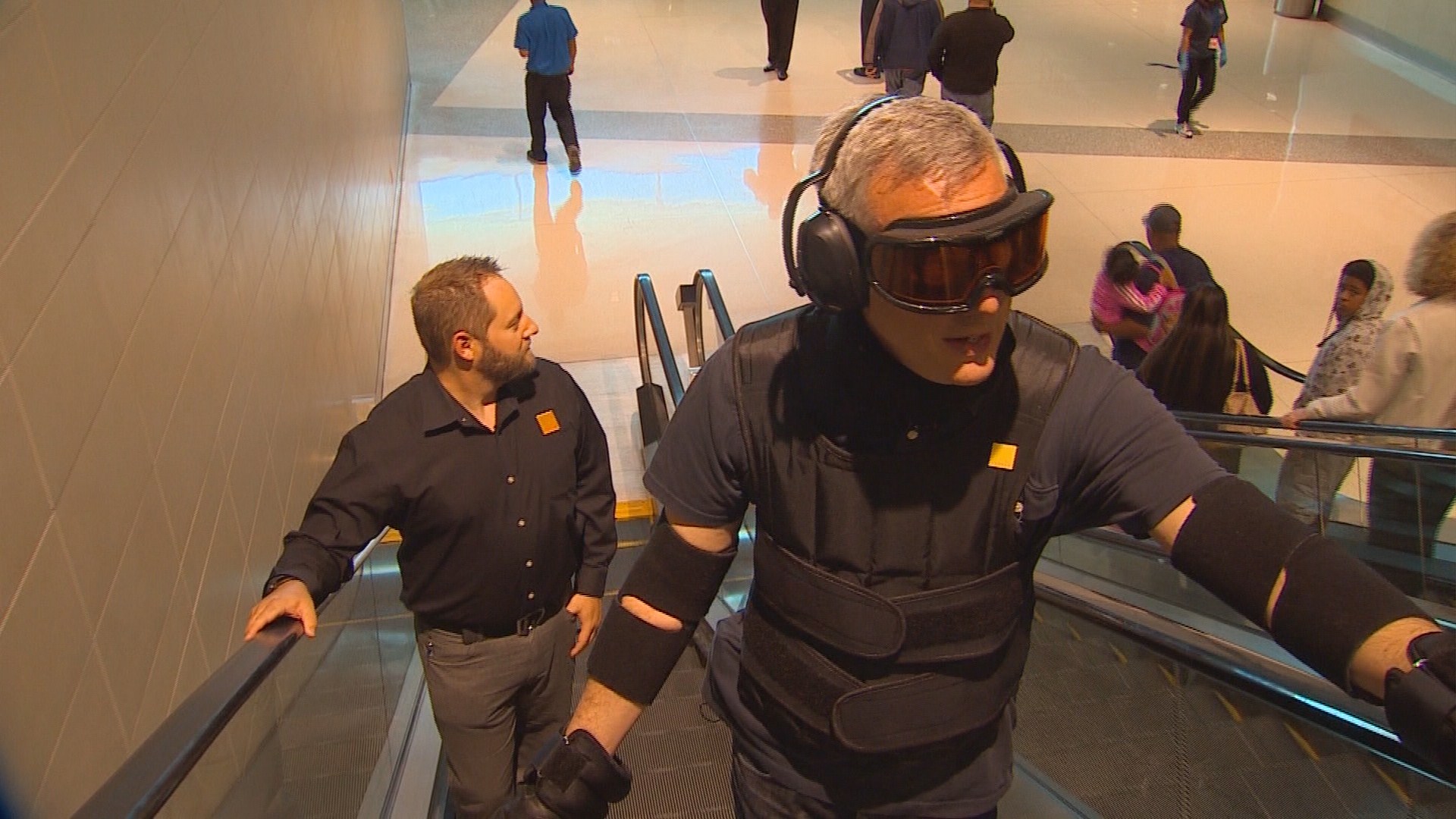 'Aging suit' aids in airport design | wfaa.com