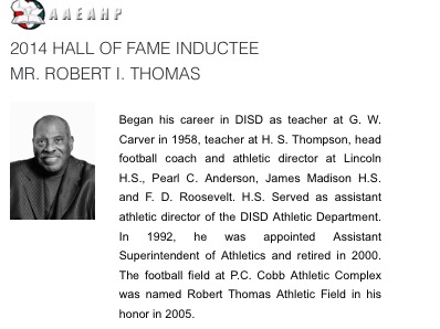 Dallas ISD iconic coach Robert Thomas memorial services next week ...